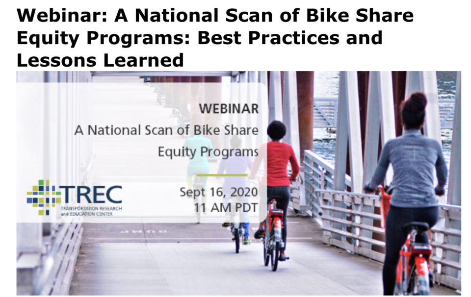 Webinar: A National Scan of Bike Share Equity Programs: Best Practices ...